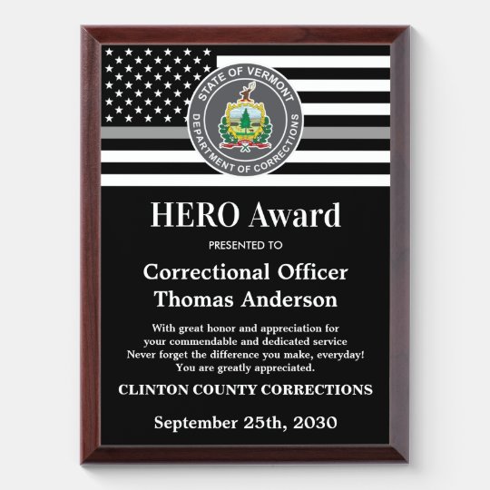 Correctional Officer HERO Department Logo Award Plaque | Zazzle.com