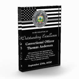 Correctional Officer Jail Prison Department Logo Acrylic Award | Zazzle