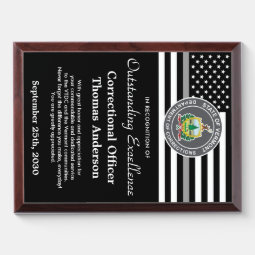 Correctional Officer Jail Prison Department Logo Award Plaque | Zazzle