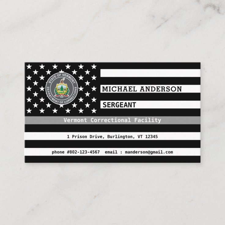 Correctional Officer Logo Custom Law Enforcement Business Card | Zazzle