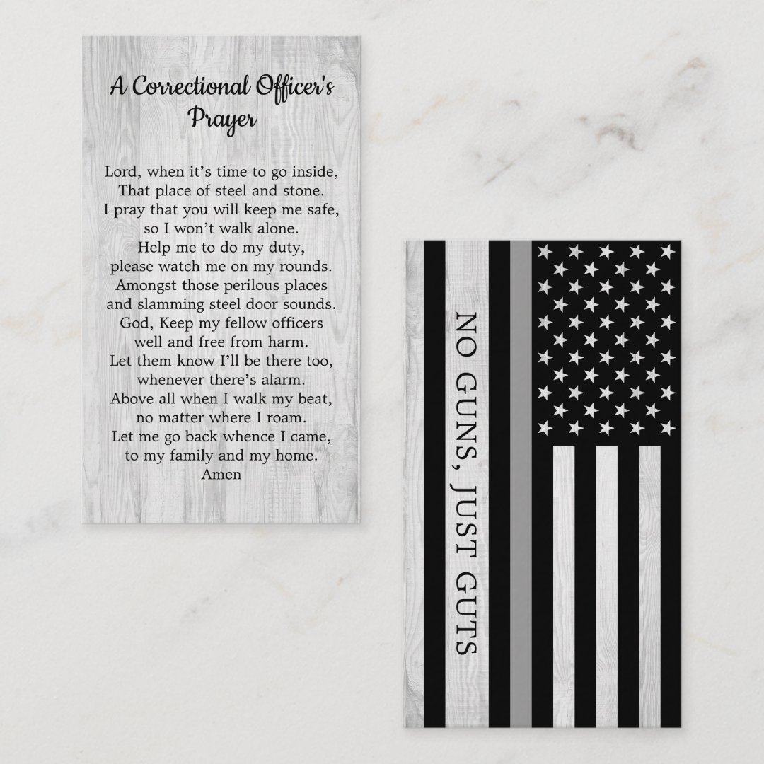 Correctional Officer Prayer Prison Guard Jailer Business Card | Zazzle