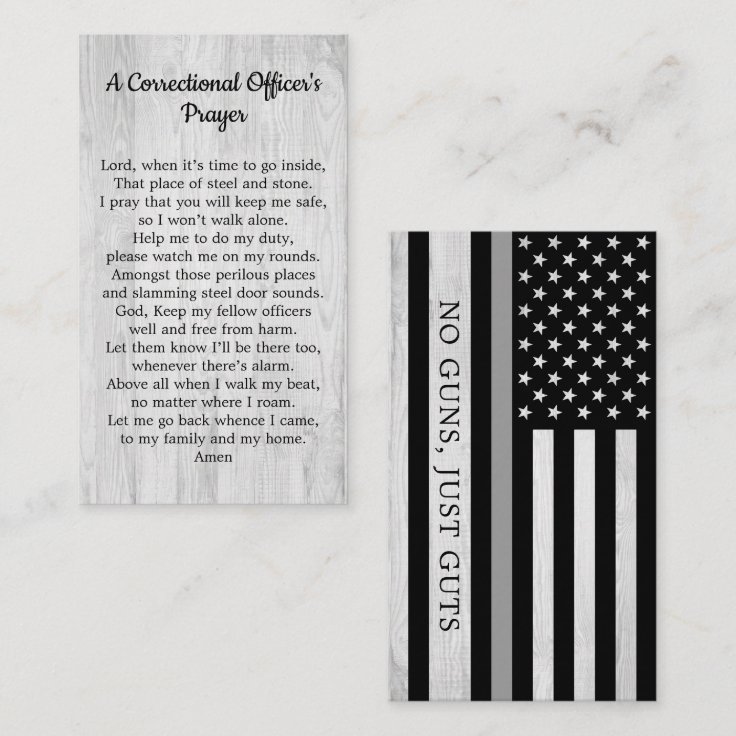 Correctional Officer Prayer Prison Guard Jailer Business Card | Zazzle