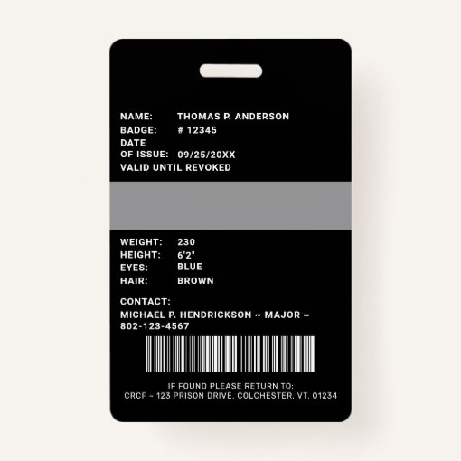 Correctional Officer Professional Logo Photo ID Badge | Zazzle