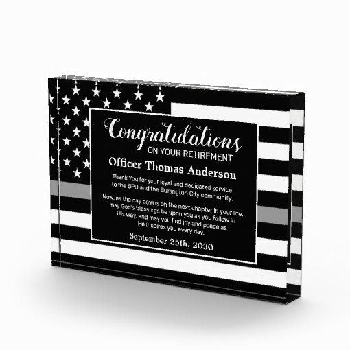 Correctional Officer Retirement Congratulations Acrylic Award | Zazzle
