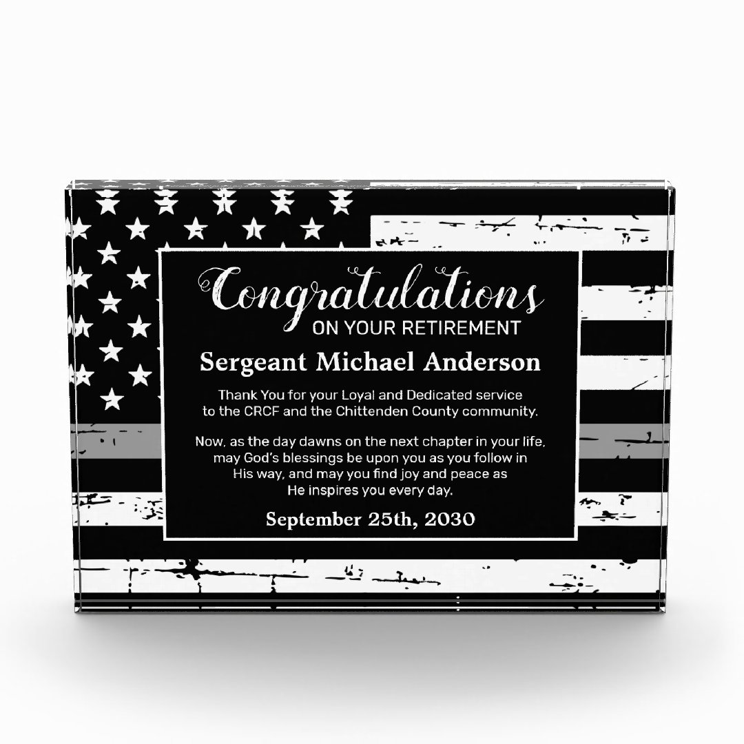 Correctional Officer Retirement Congratulations Acrylic Award | Zazzle