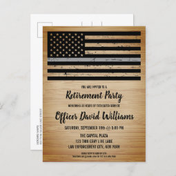 Correctional Officer Retirement Thin Silver Line Announcement Postcard ...
