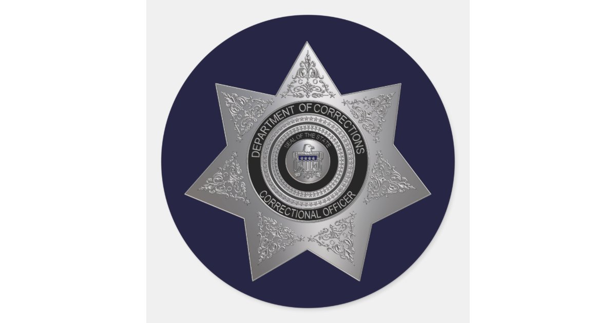 Correctional Officer Silver Badge Stickers | Zazzle