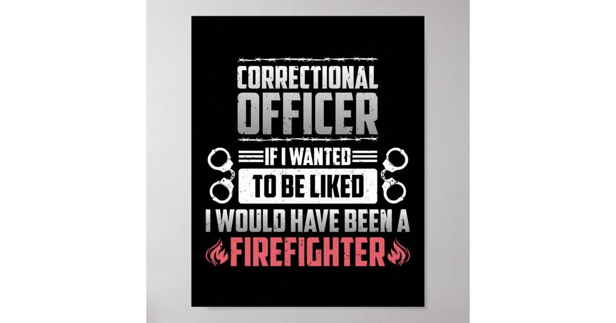 Correctional Officer Thin Silver Line Police Poster | Zazzle