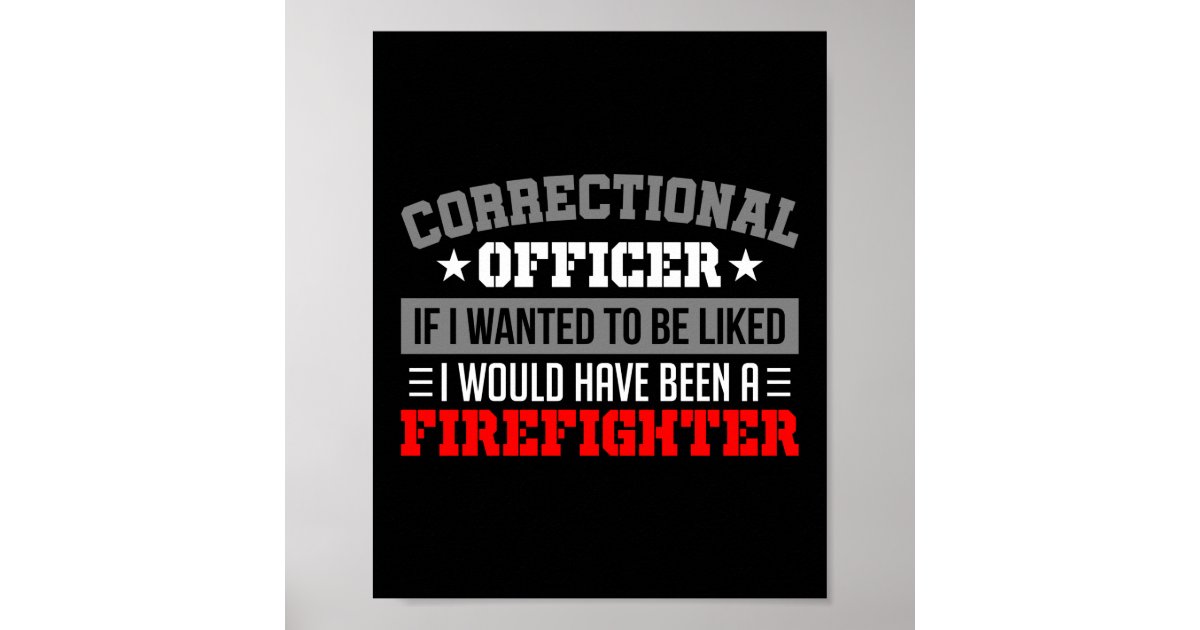Correctional Officer Thin Silver Line Police Poster Zazzle