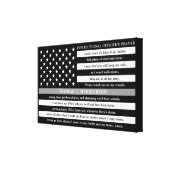 Correctional Officers Prayer Thin Gray Line Canvas Print | Zazzle