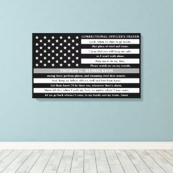 Correctional Officers Prayer Thin Gray Line Canvas Print | Zazzle