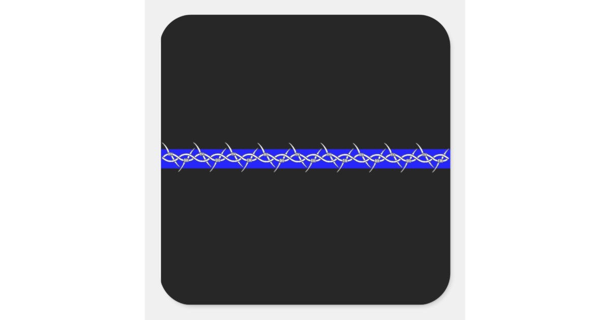 Corrections Blue Line Square Sticker | Zazzle