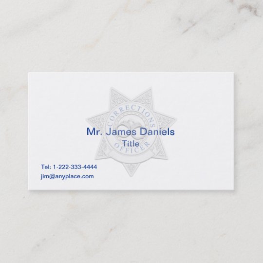 Corrections Officer Custom Badge Business Card | Zazzle.com