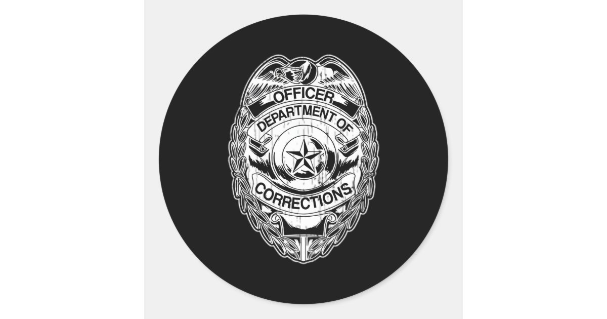 Corrections Officer Flag Thin Gray Silver Line 2-S Classic Round ...