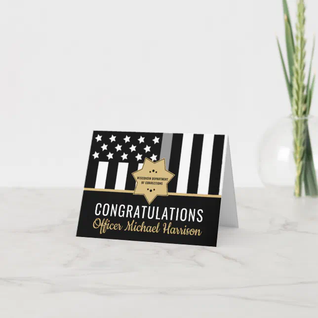 Corrections Officer Graduation Congratulations Card | Zazzle