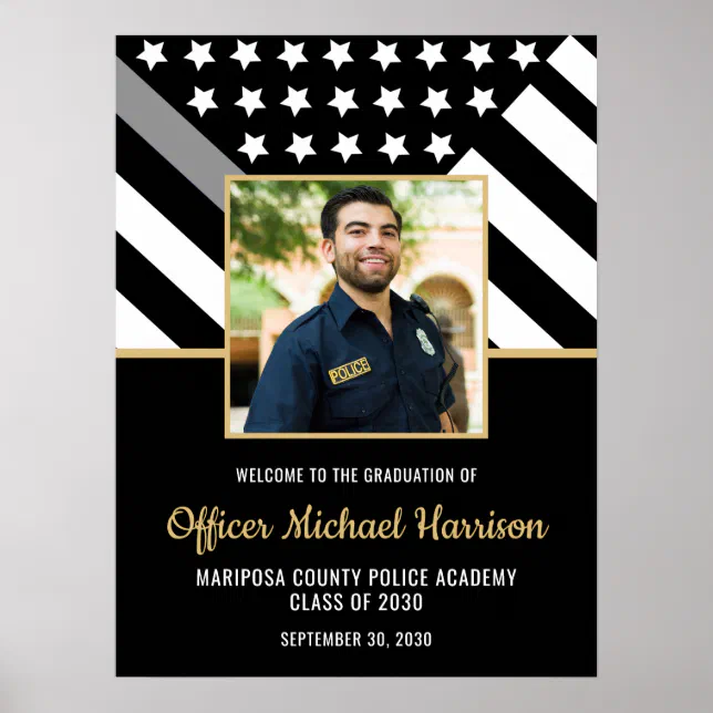 Corrections Officer Graduation Party Photo Welcome Poster | Zazzle