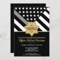 Corrections Officer Graduation Party Silver Line Invitation | Zazzle