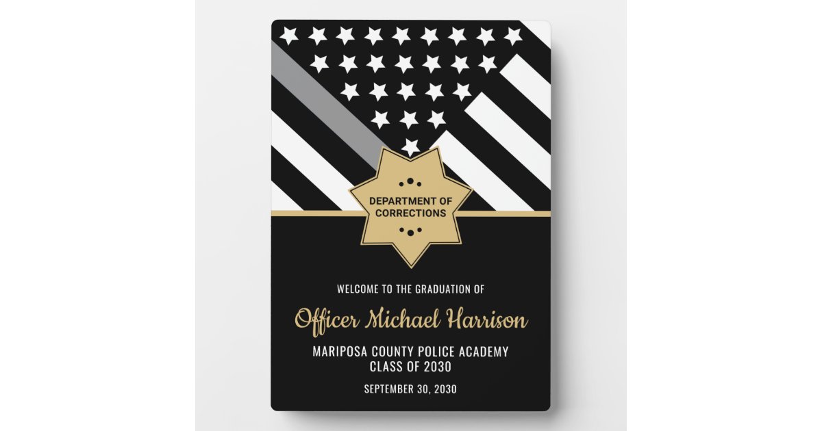 Corrections Officer Graduation Party Welcome Plaque | Zazzle