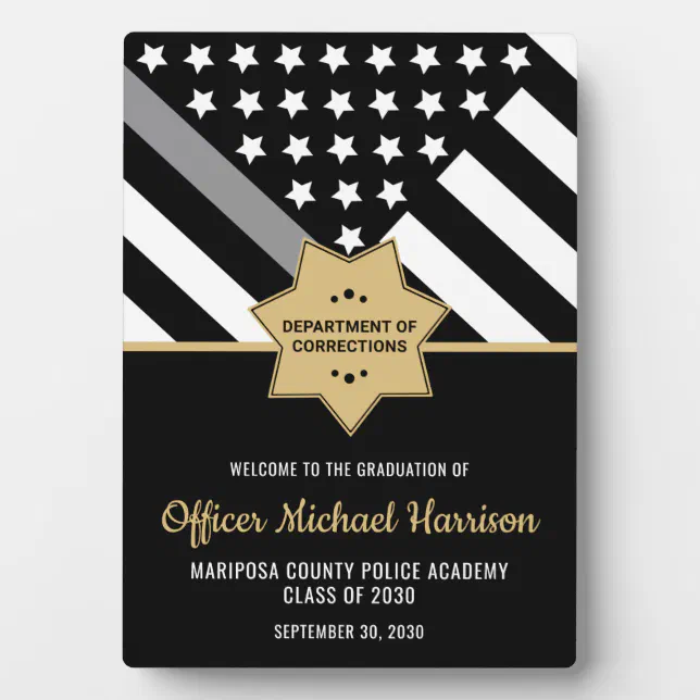 Corrections Officer Graduation Party Welcome Plaque | Zazzle