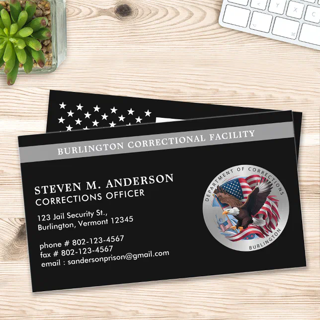 Corrections Officer Law Enforcement Custom Logo Business Card | Zazzle