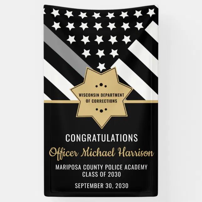 Corrections Officer Police Graduation Party Banner | Zazzle