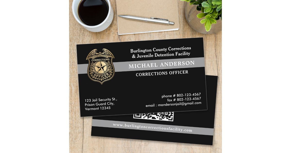 Corrections Officer Prison Law Enforcement QR Code Business Card | Zazzle