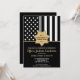 Corrections Officer Retirement Thin Silver Line Invitation | Zazzle