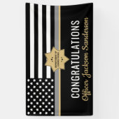 Corrections Officer Thin Silver Line Retirement Banner | Zazzle