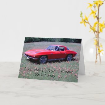 Corvette Birthday Card | Zazzle
