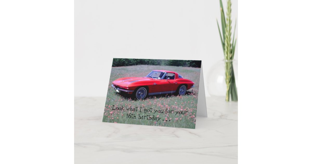 Corvette Birthday Card | Zazzle