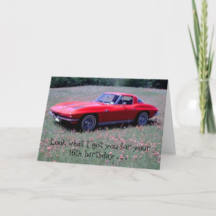 Corvette Birthday Card | Zazzle