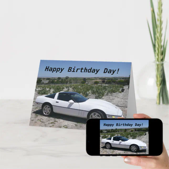Corvette Birthday Day Card | Zazzle