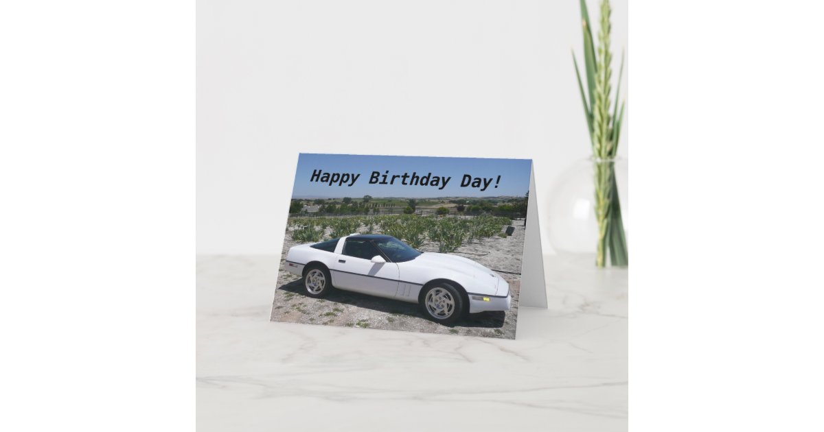Corvette Birthday Day Card | Zazzle.com