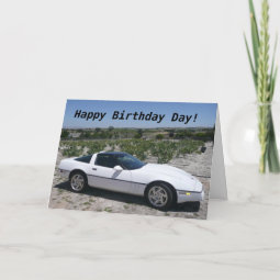 Corvette Birthday Day Card | Zazzle