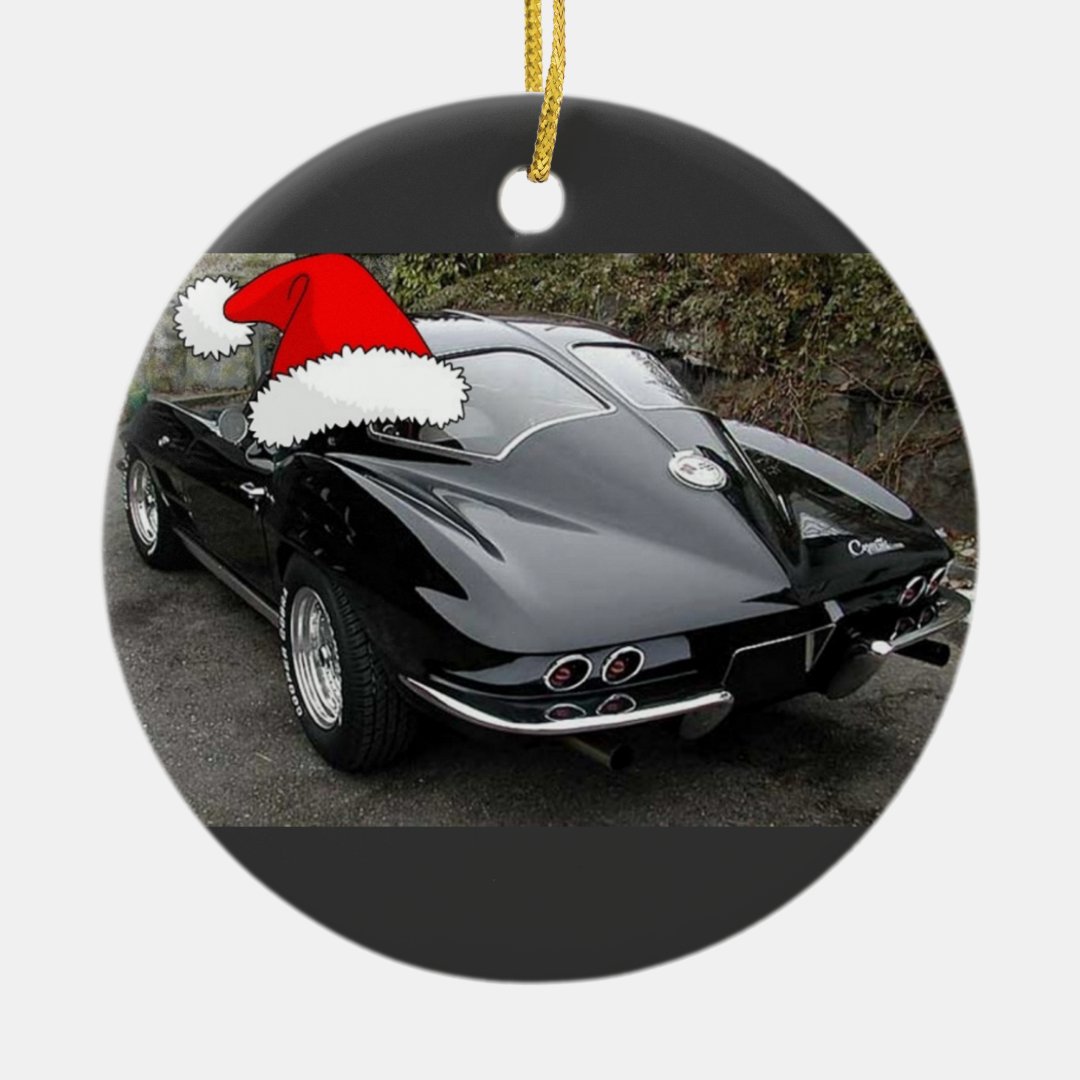 Corvette Black Split Window/Christmas Ceramic Ornament | Zazzle