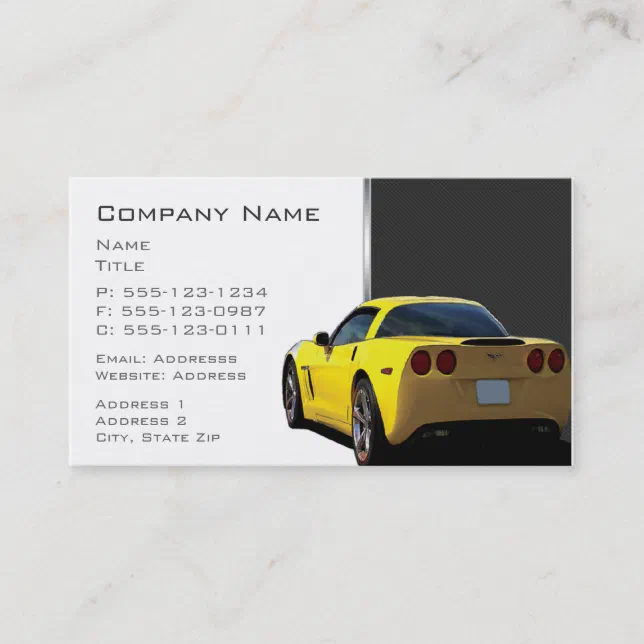 Corvette Business Cards | Zazzle