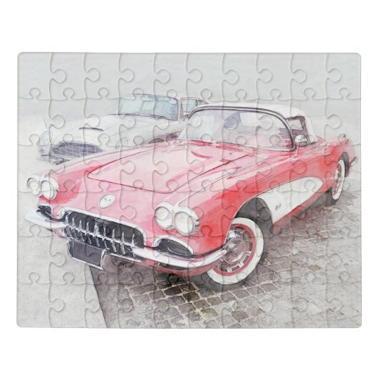 Corvette Digital Painting Jigsaw Puzzle | Zazzle.com