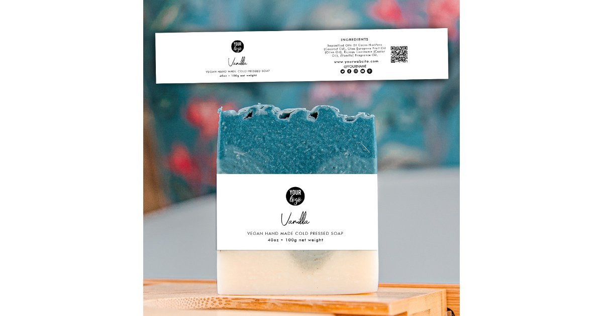 Cosmetic Bar Soap Belly Band Label Wrap Logo | Zazzle