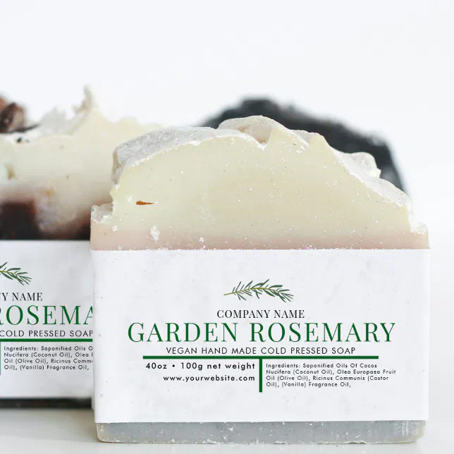 Cosmetic Bar Soap Belly Band Label Wrap Rosemary | Zazzle