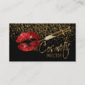 Cosmetic Injector with Gold Confetti & Red Lips Business Card | Zazzle