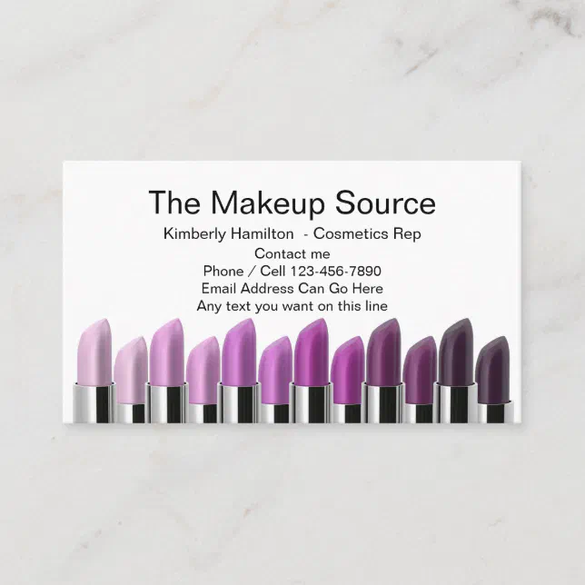 Cosmetics And Makeup Rep Business Card | Zazzle