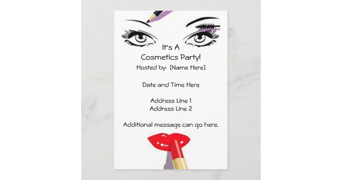 Cosmetics Party Invitations | Zazzle.com
