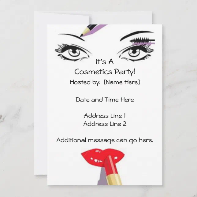 Cosmetics Party Invitations | Zazzle