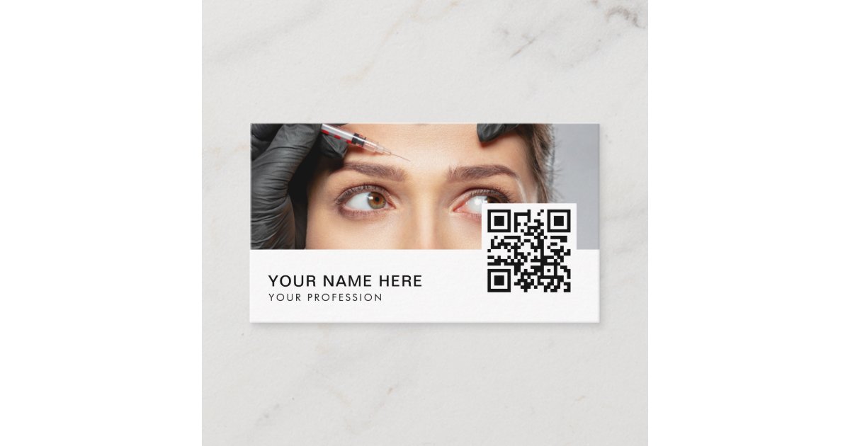 Cosmetologist Botox Injections QR Code Business Card | Zazzle