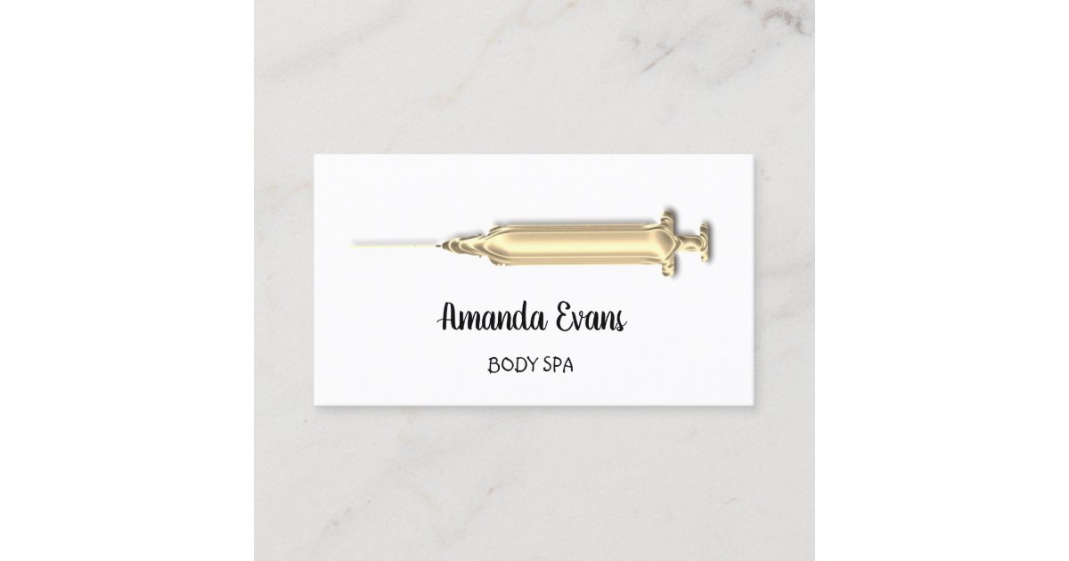 Cosmetologist Syringe Botox Injection Gold Appointment Card | Zazzle