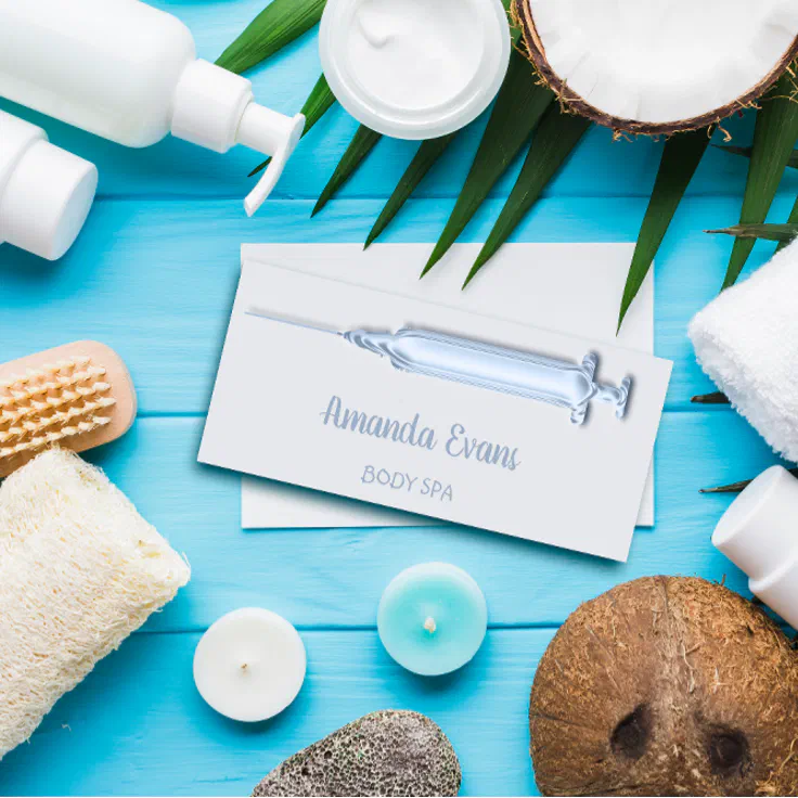 Cosmetologist Syringe Botox Injections SPA Blue Appointment Card | Zazzle