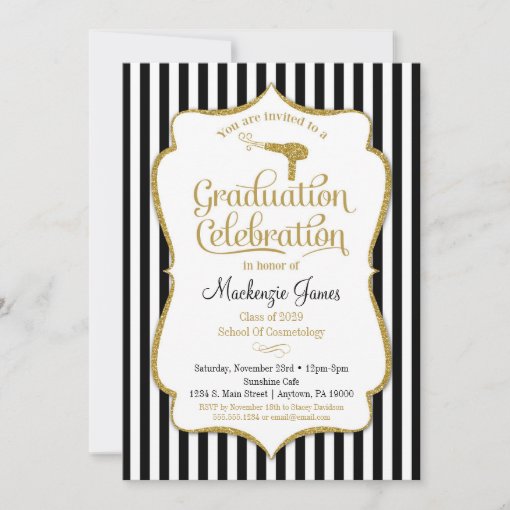 Cosmetology Graduation Party Invitation Beauty | Zazzle