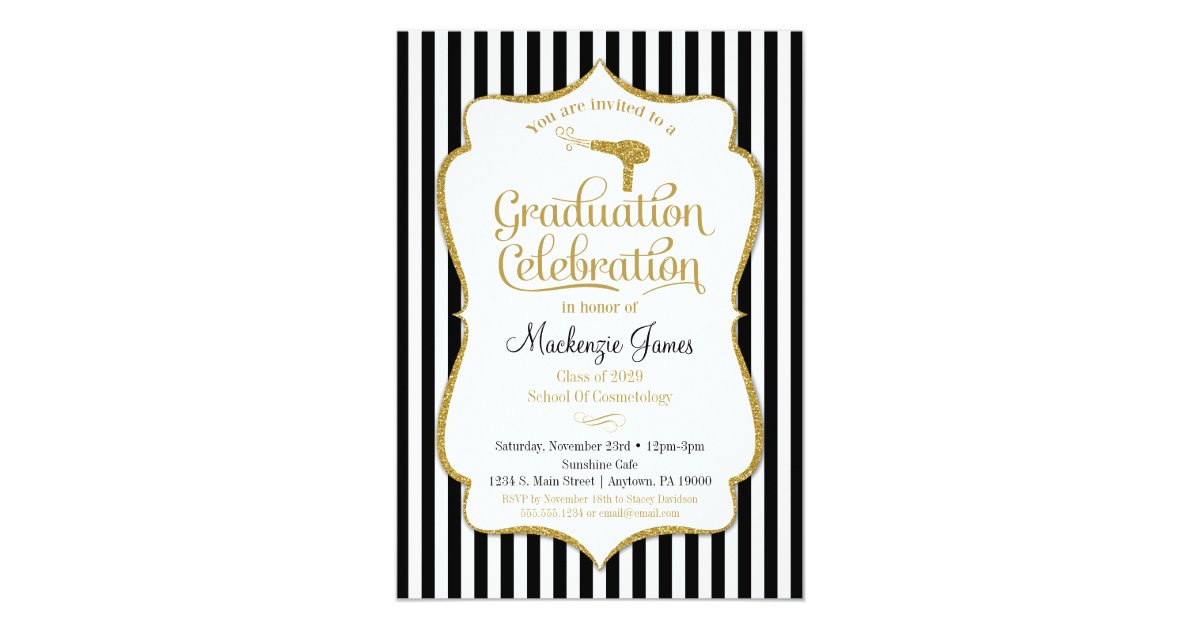 Cosmetology Graduation Party Invitation Beauty | Zazzle.com