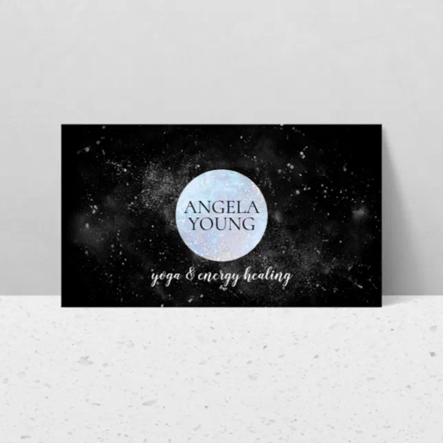 Cosmic Blue Moon Yoga, Life Coach, Astrologer Business Card | Zazzle