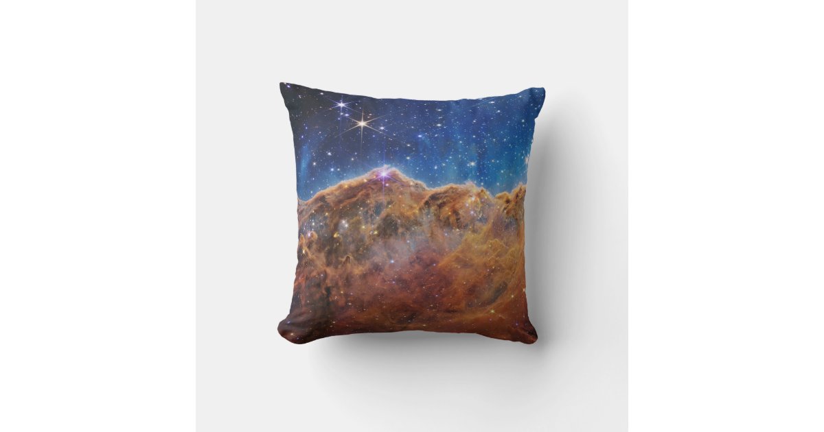 Cosmic Cliffs in the Carina Nebula Throw Pillow | Zazzle